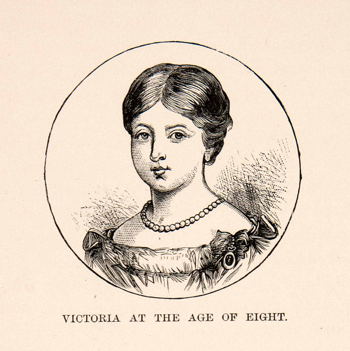 1881 Wood Engraving Art Queen Victoria Child Portrait British Royalty ...