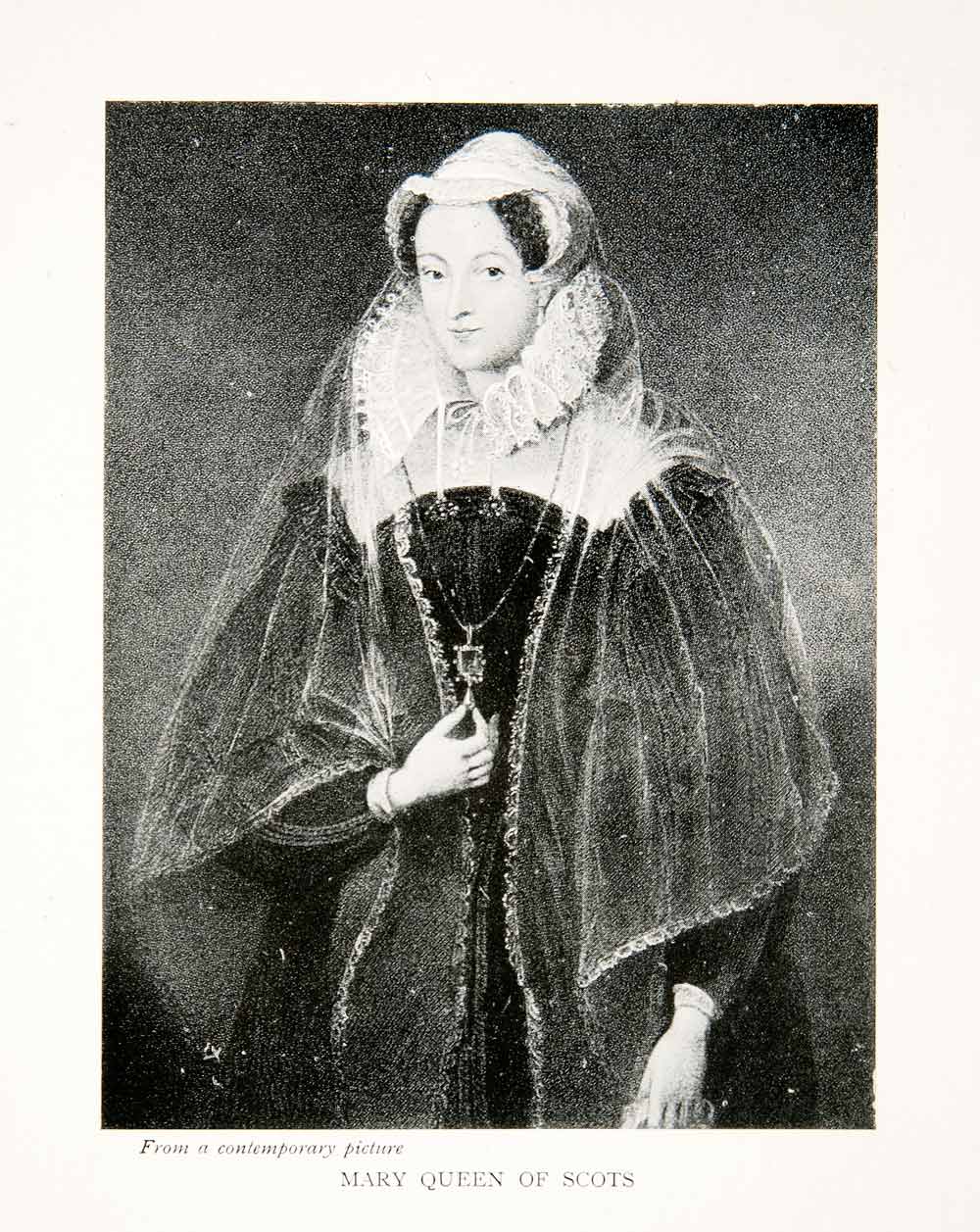 1903 Print Mary Queen Scotland Stuart France Portrait Costume Fashion ...