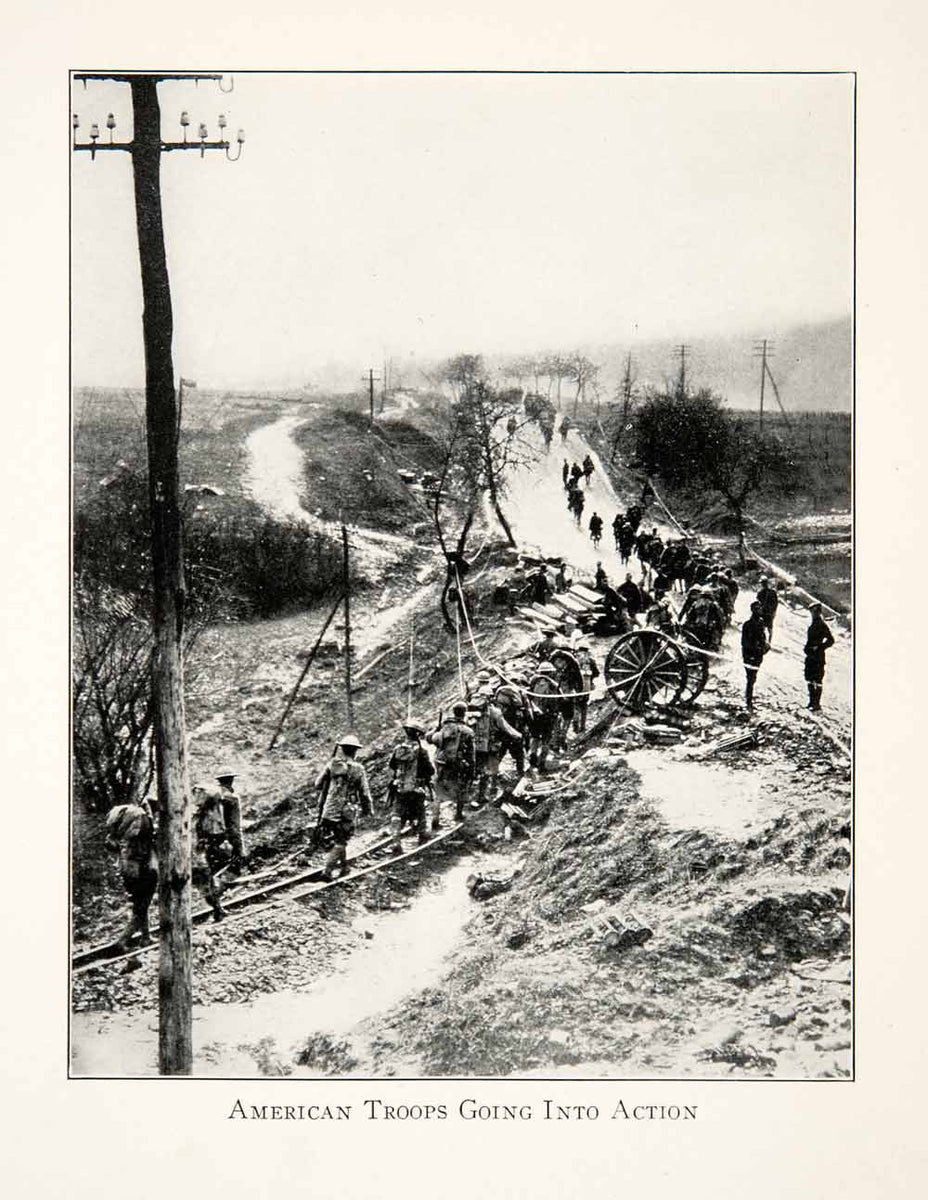 1926 Print American Troops Action War Road Soldiers Cannon Uniform XEL ...