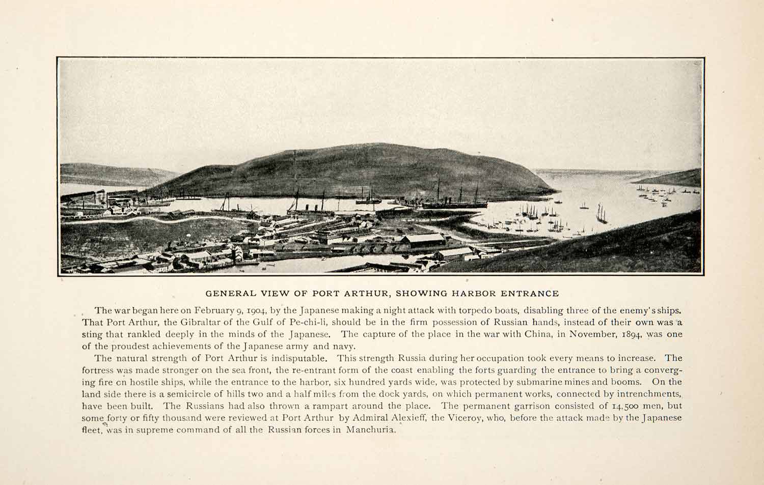 1904 Print Port Arthur Korea Harbor Russo Japanese War Manchuria Asia ...