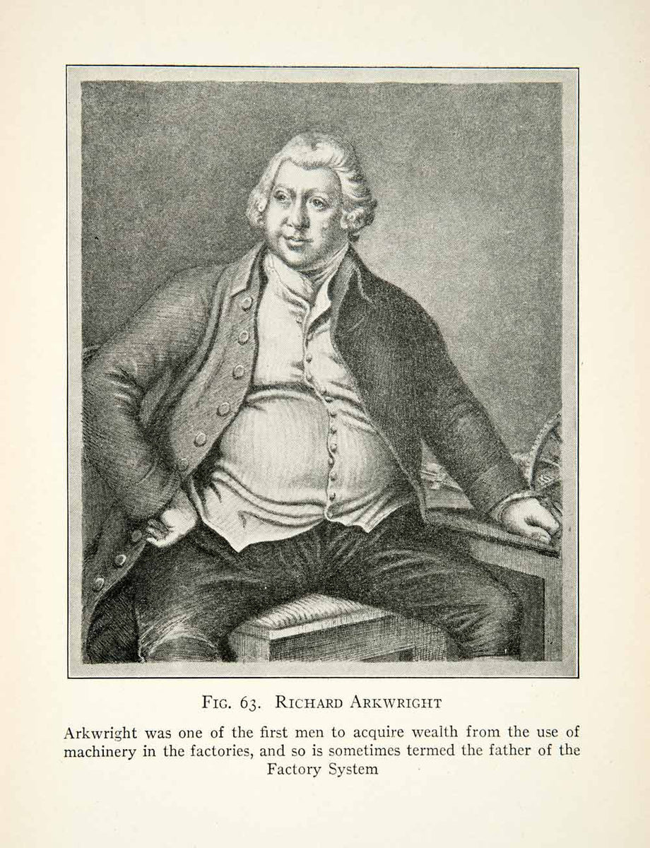 1921 Print Sir Richard Arkwright Factory System Portrait Businessman X ...