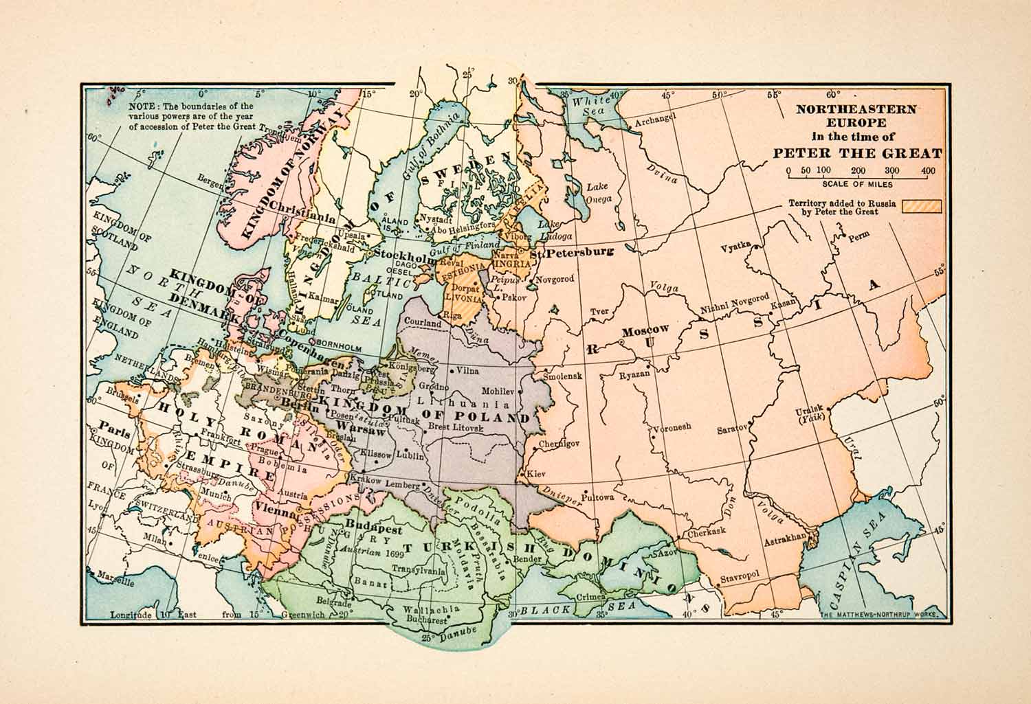 Peter The Great Russia Map