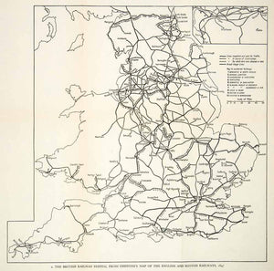 1958 Print Map Britain England United Kingdom Railway Railroad System ...