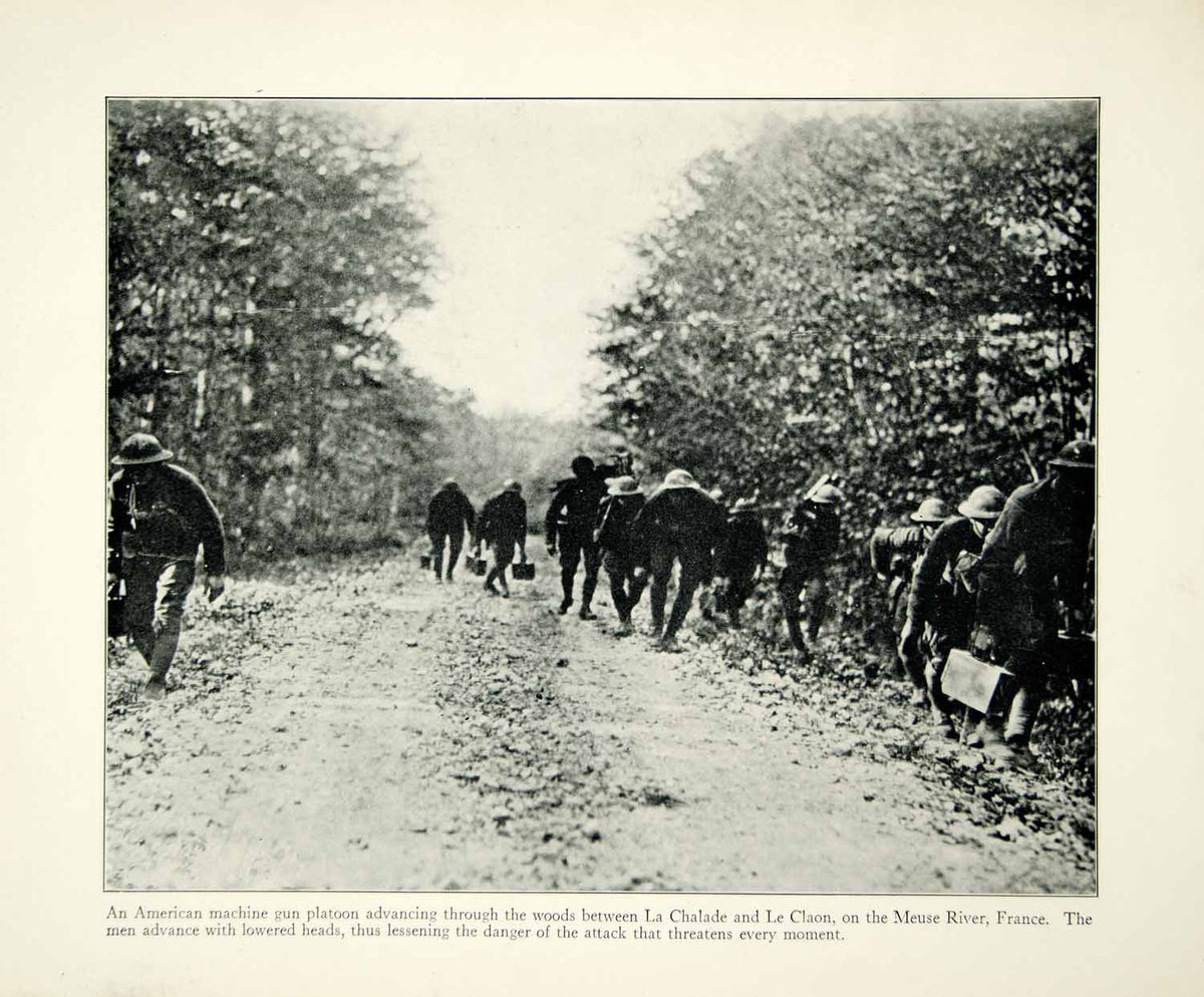 1934 Print WWI Doughboy US Army Machine Gun Platoon Western Front Fran ...