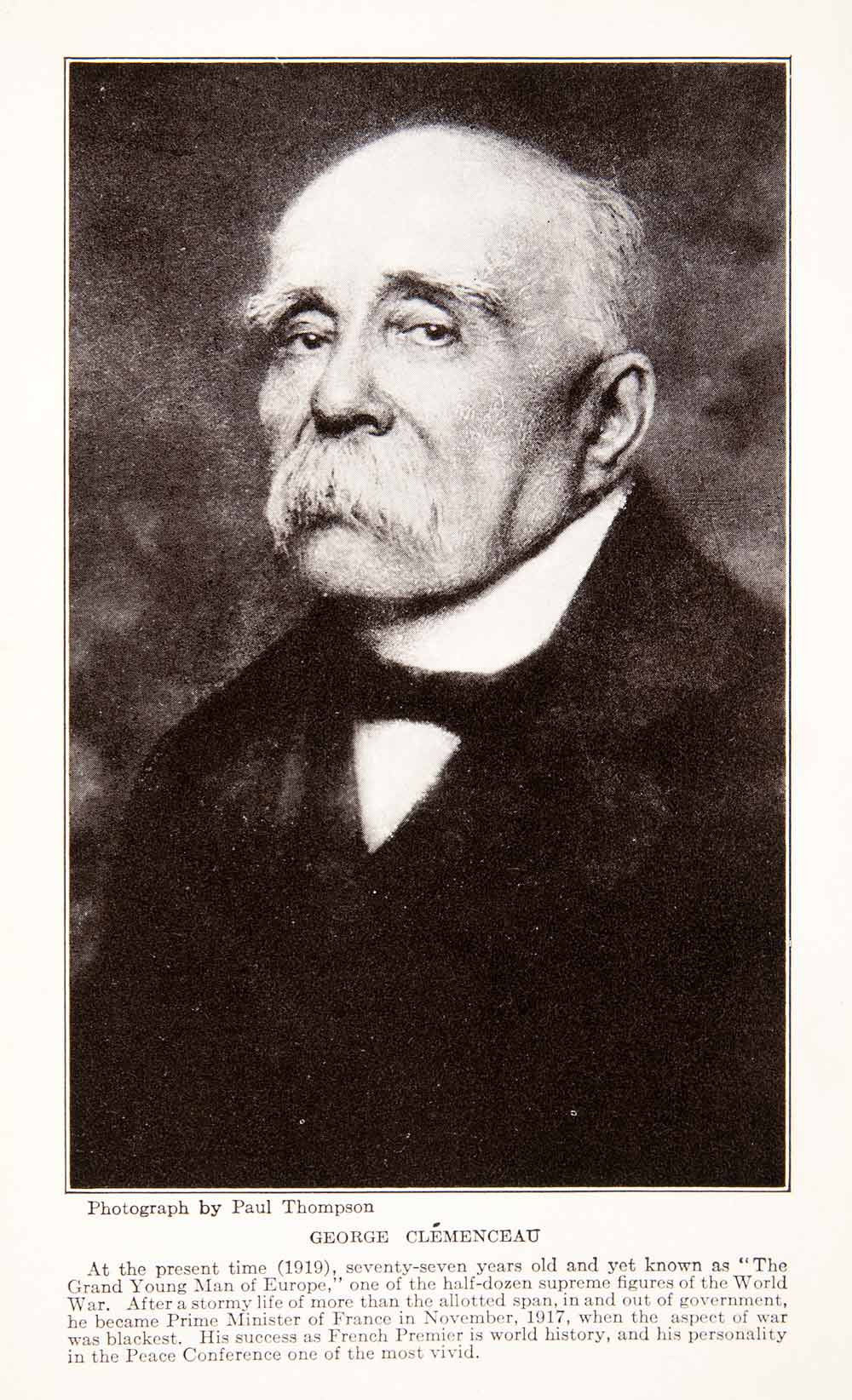 1919 Print Portrait Costume George Clemenceau French Journalist States ...