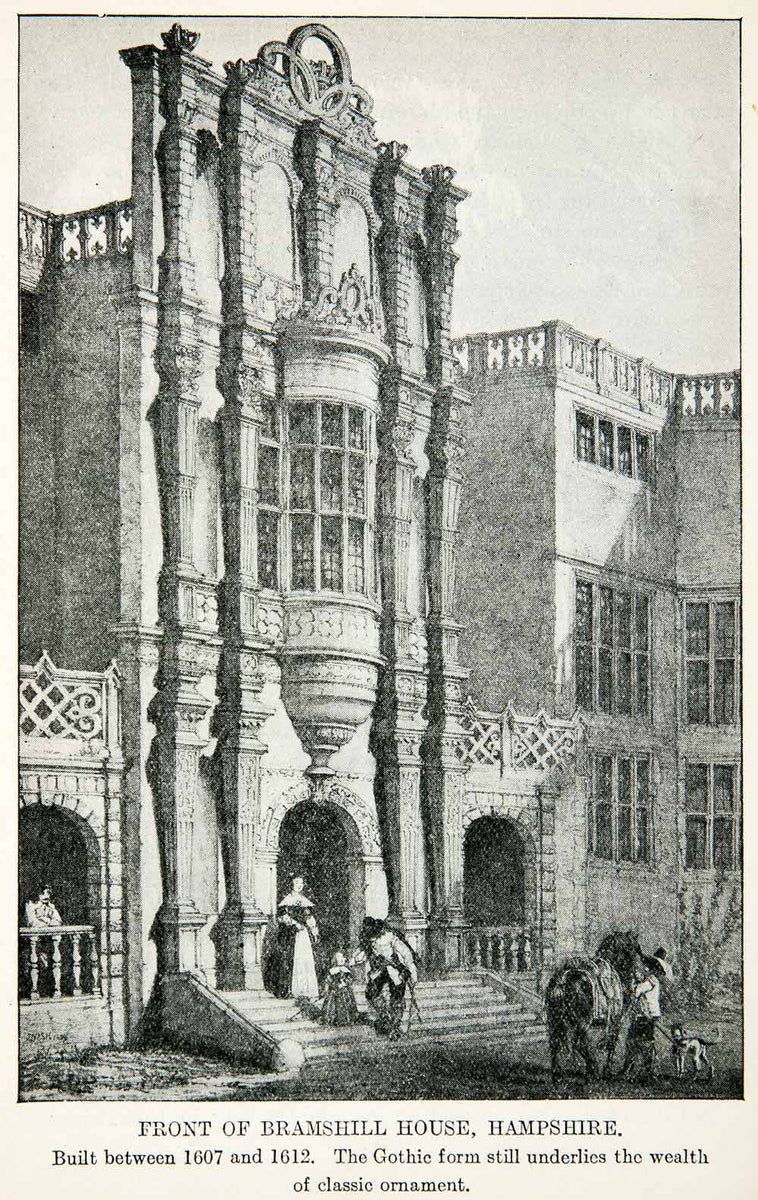 1922 Print Bramshill House Hampshire England Gothic Jacobean Mansion S ...