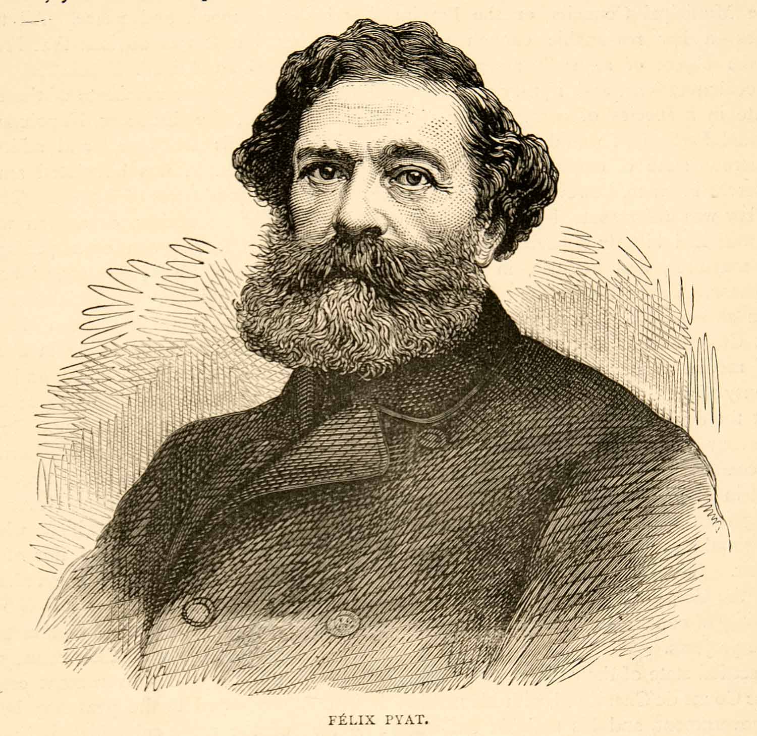 1874 Wood Engraving Portrait Costume Felix Pyat French Journalist XEY1 ...