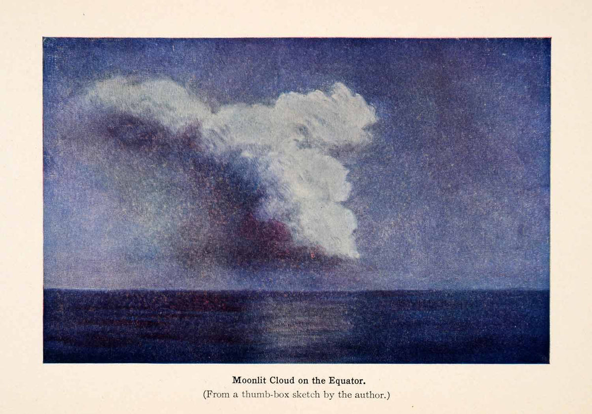 1913 Print Moonlit Cloud Equator Sketch Holland Ocean Cumulonimbus XGA ...