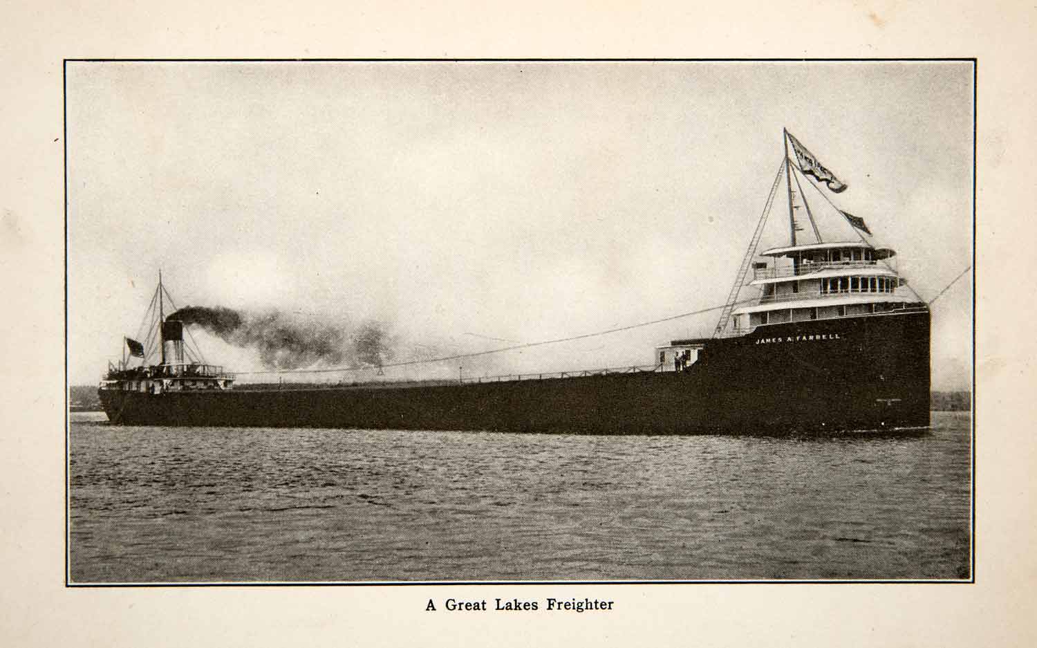 1920 Print Great Lakes Freighter Ship Historic Image Marine Nautical L ...