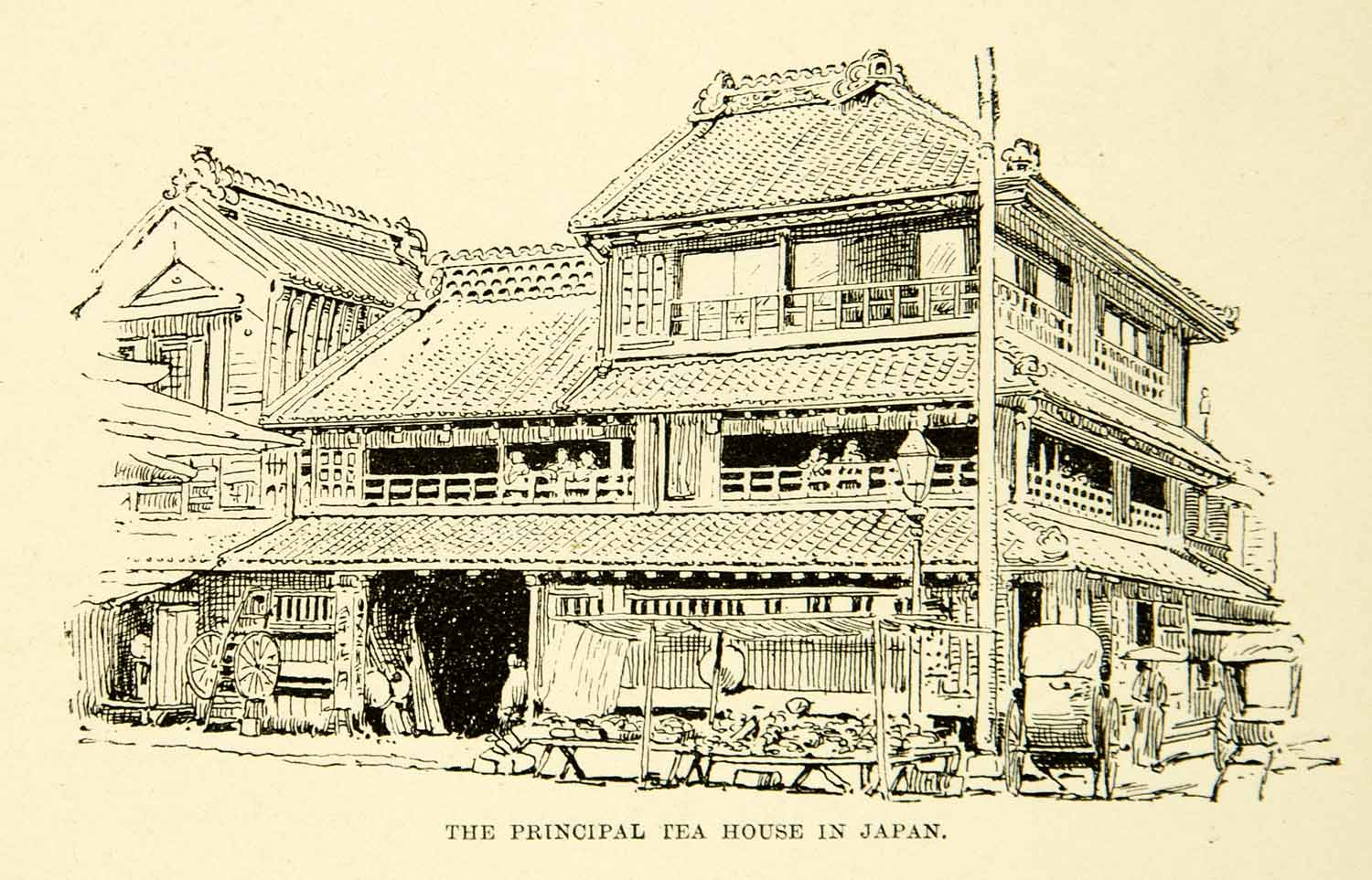Traditional Japanese Tea House Drawing