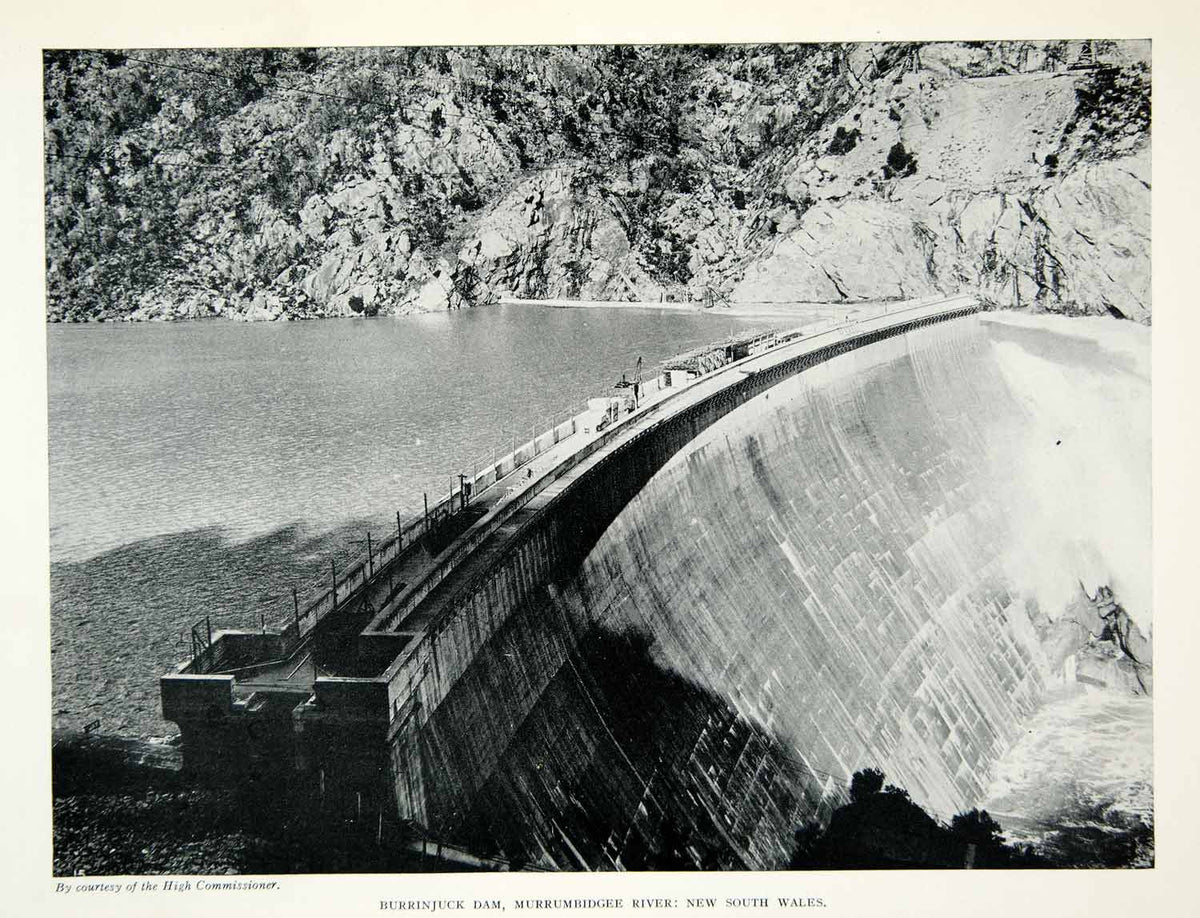 1925 Print Burrinjuck Dam Murrumbidgee River New South Wales Australia ...