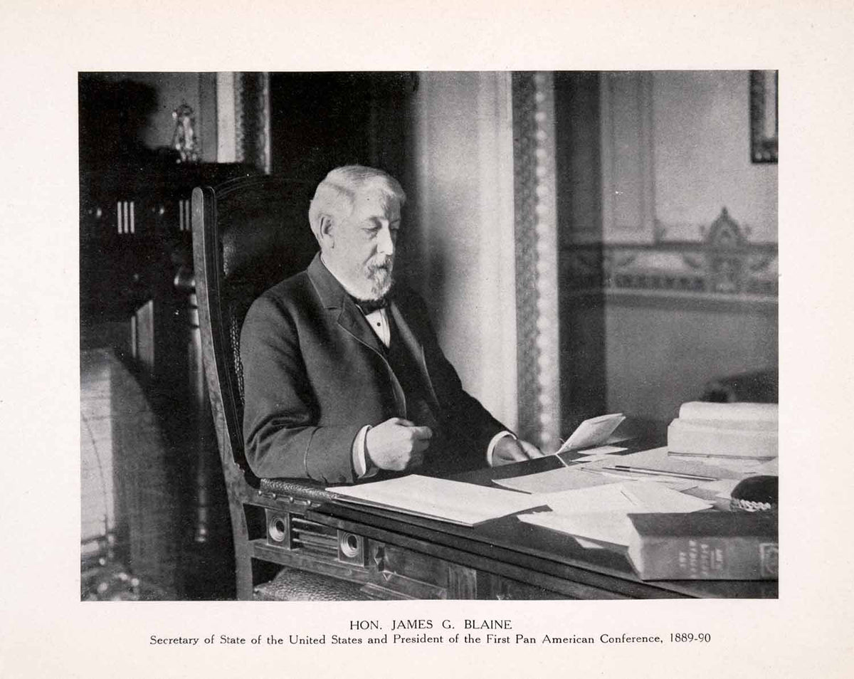 1911 Print Portrait James Blaine Secretary State United States America ...