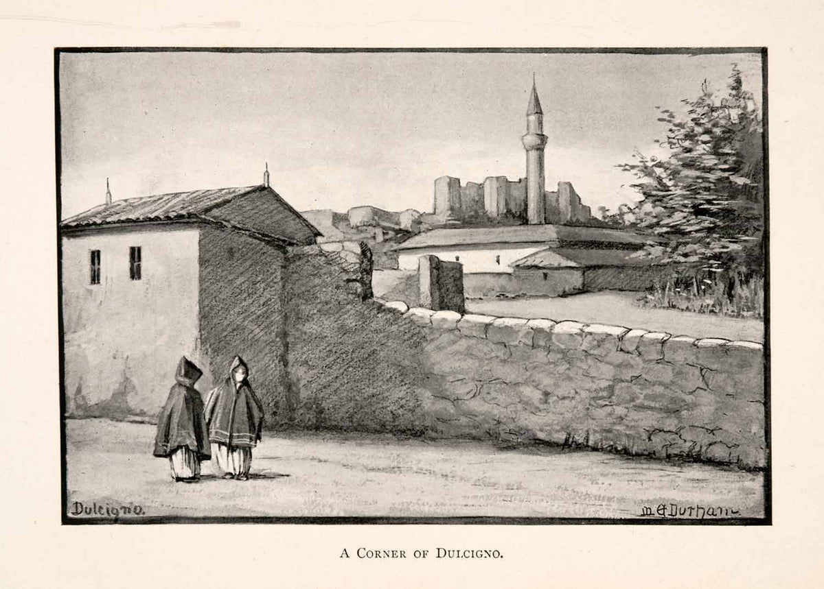 1905 Print Mary Edith Durham Dulcigno Montenegro Balkan Peninsula Stat ...