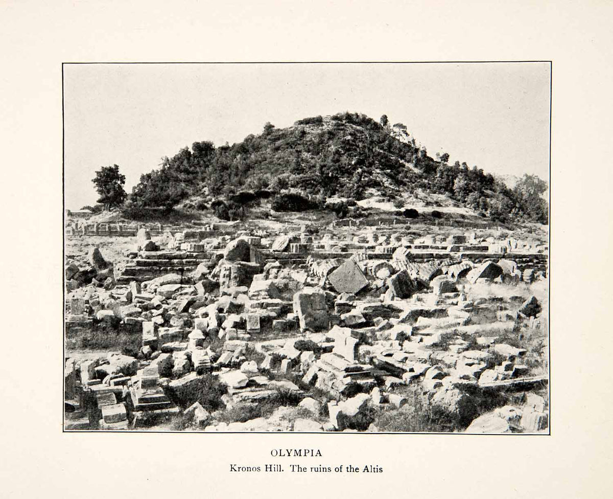 1909 Print Altis Olympia Greece Ruin Ancient Greek Archeology Temple X ...