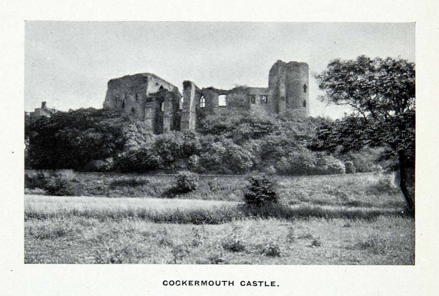 1912 Print Ancient Norman Cockermouth Castle Ruins Lake District Cumbr ...