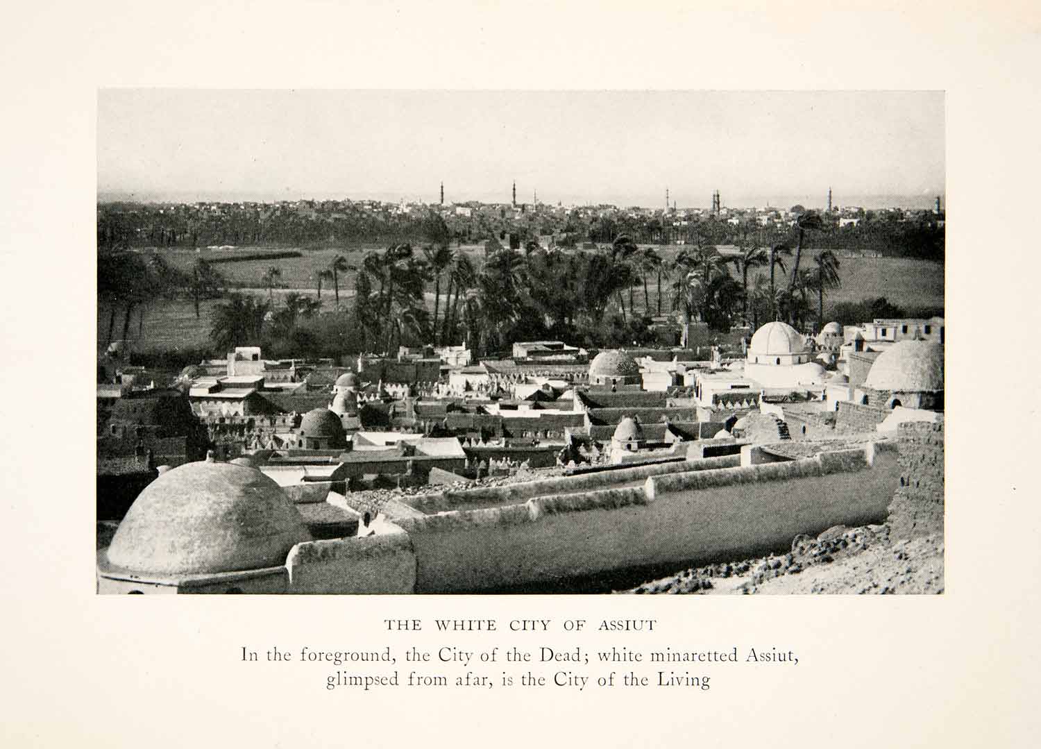 1928 Print White City Assiut City Dead Minaret Living Egypt Asyut Anci ...