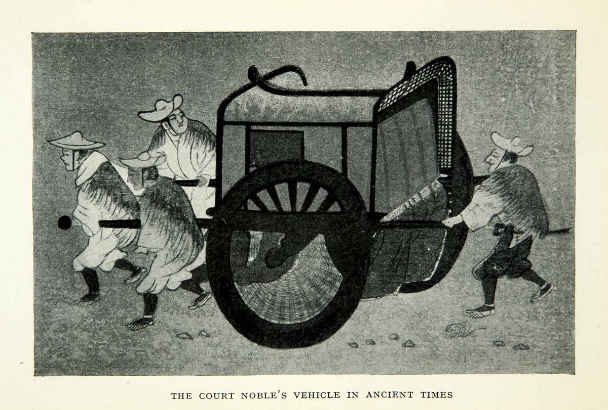 1927 Print Japanese Traditional Transportation Court Noble Vehicle Car ...