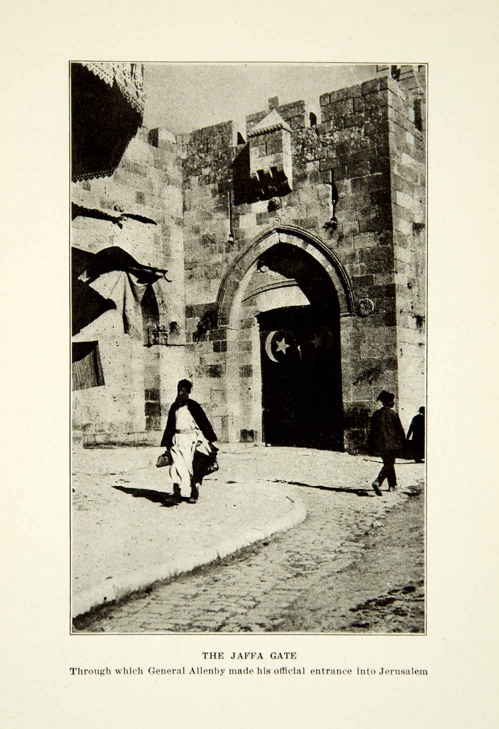 1922 Print Jaffa Gate General Allenby Jerusalem Architecture Courtyard ...