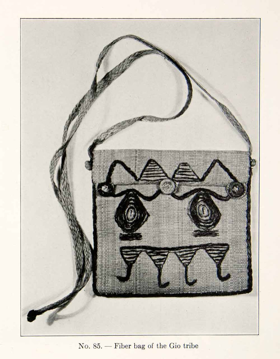 1930 Print Fiber Bag Purge Gio People Tribe Liberia Africa Tribal XGEC ...