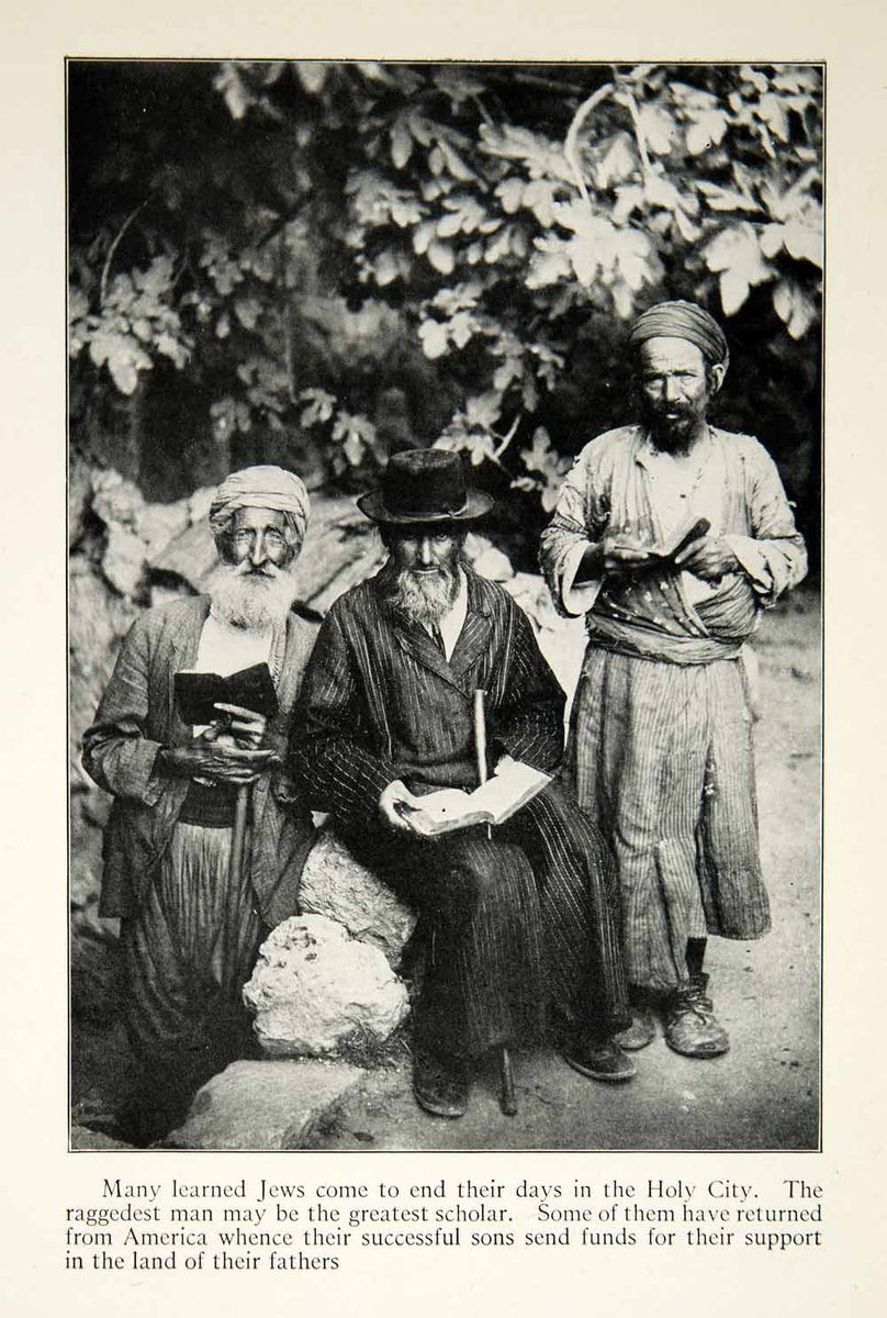 1922 Print Jewish Scholars Jerusalem Portrait Ethnic Judaism Religious ...