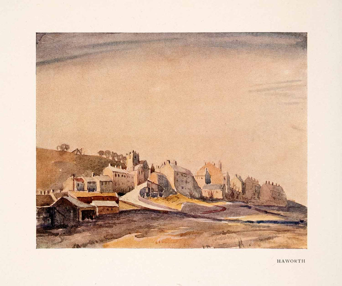 1923 Color Print Haworth Village West Yorkshire England Architecture A ...