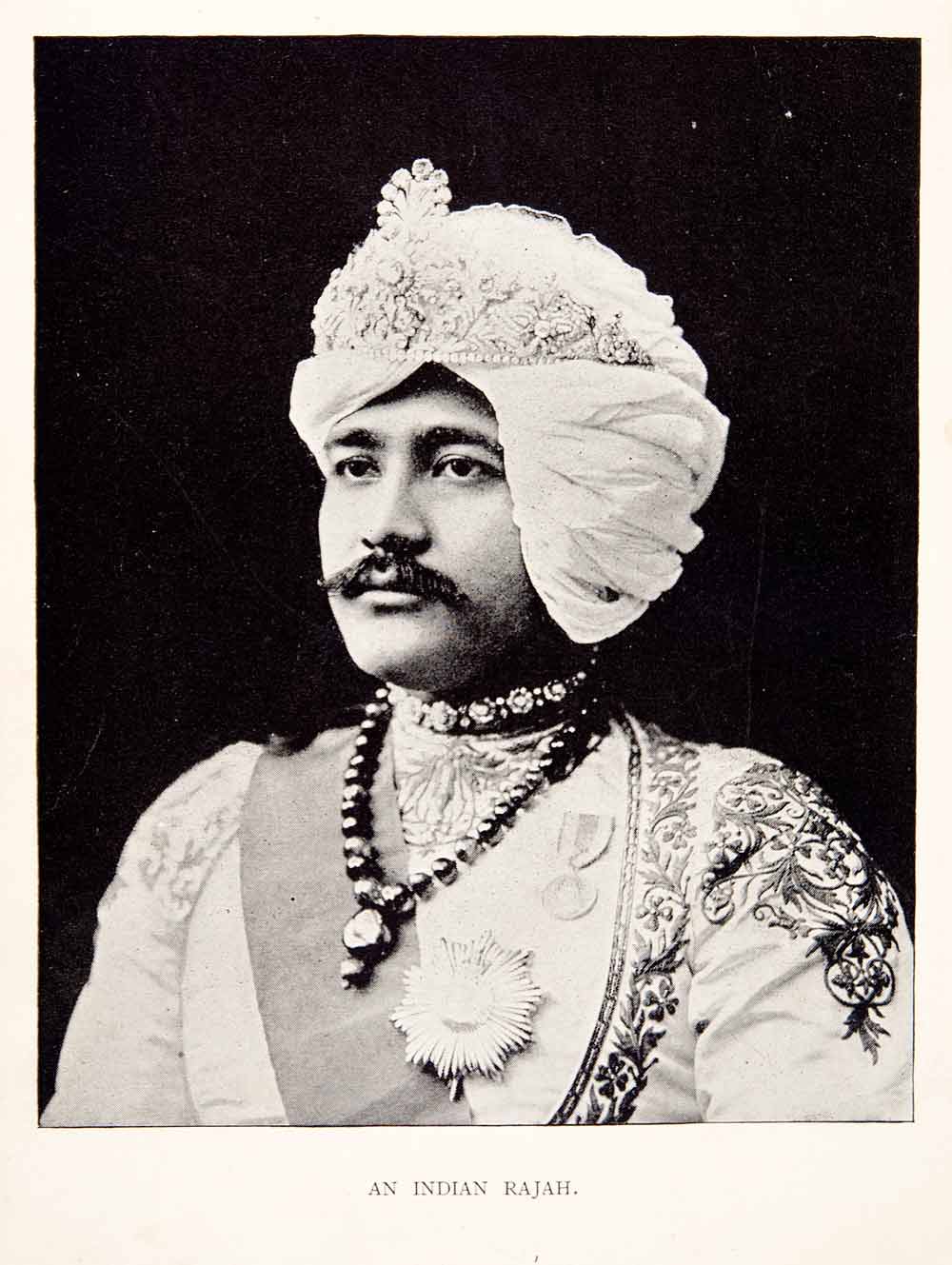 1892 Print Indian Rajah King Ruler Monarch Kingdom Portrait Leader XGF ...