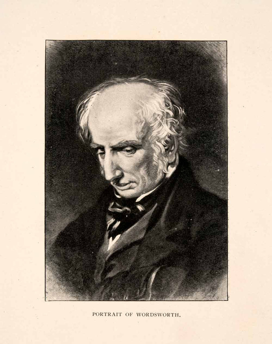 1901 Halftone Print Portrait William Wordsworth Romantic Age English L ...