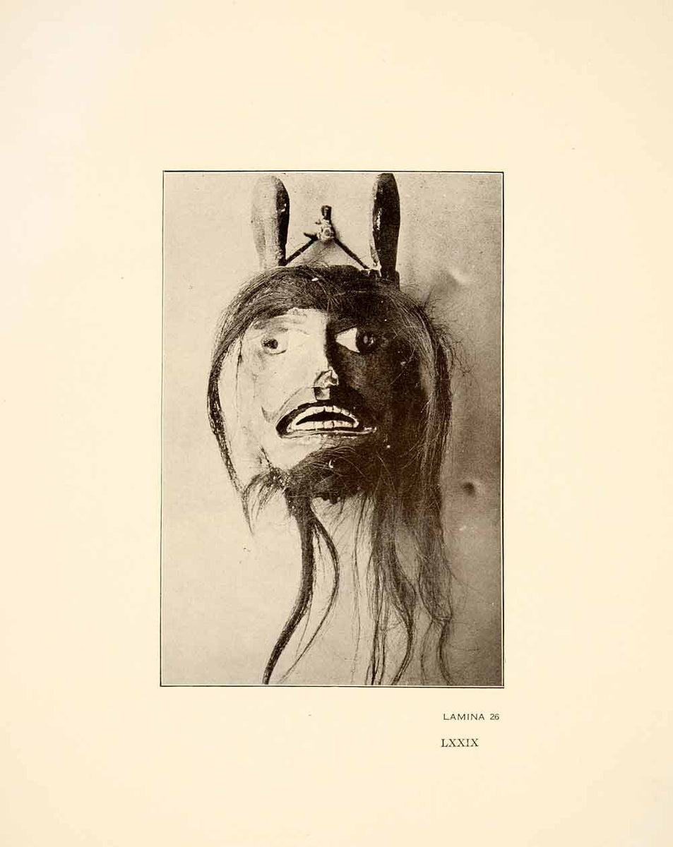 1926 Print Jalisco Mexico Ancient Tribal Colonial Mask Mexican Tribe X ...
