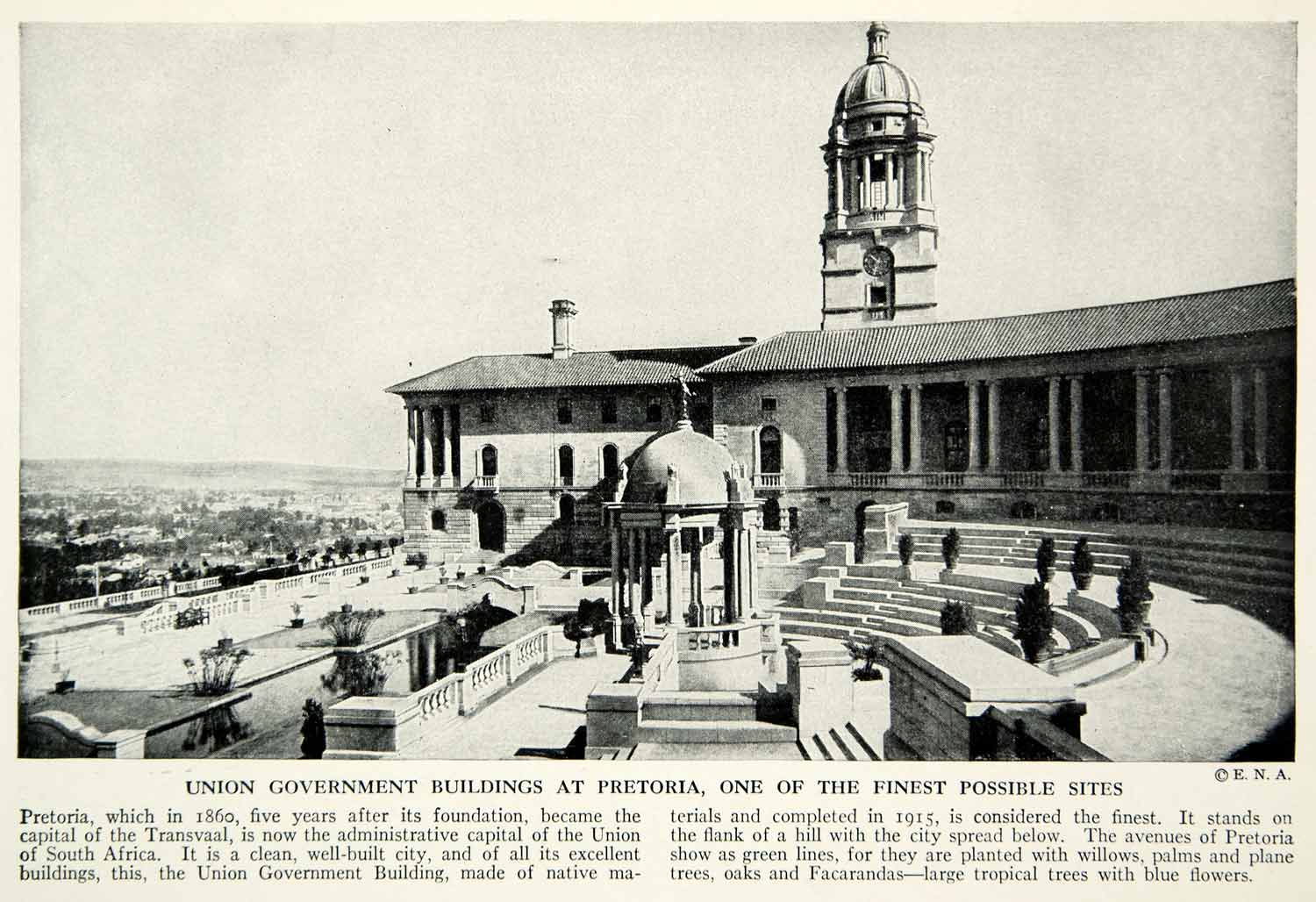1938 Print Pretoria Gauteng Province South Africa Union Buildings XGGD ...