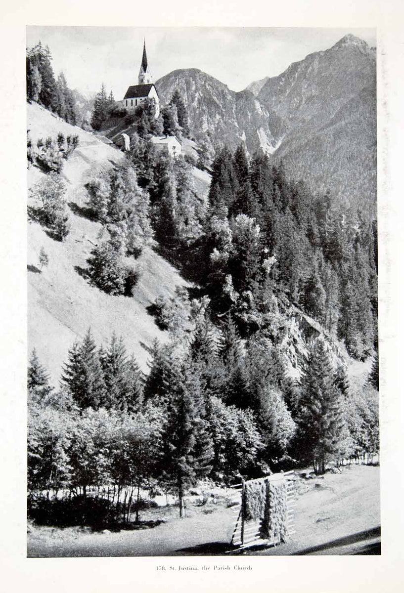 1956 Print Saint Justina Parish Church Zenker Otto Mountains Forests X ...