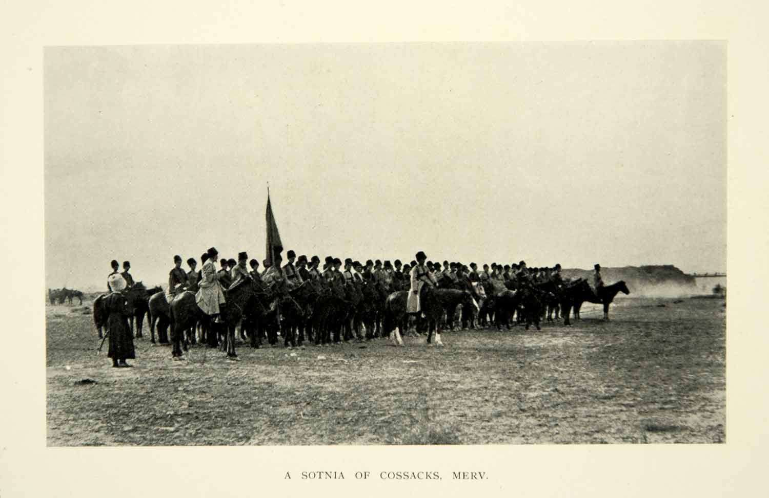 1898 Print Sotnia Cossacks Merv Sotnya Army Turkmenistan Cavalry Soldi ...