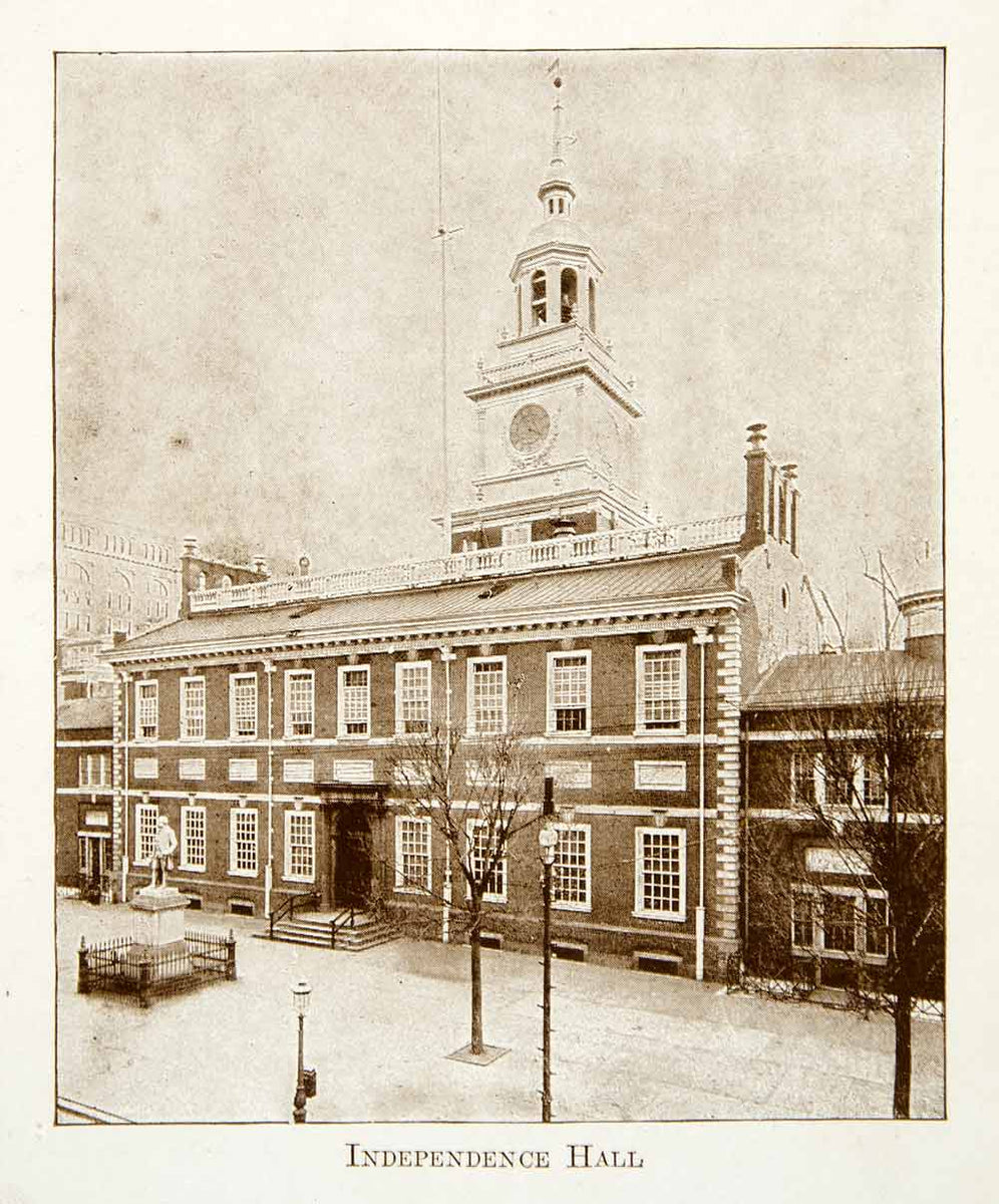 1916 Print Independence Hall Historical Image Philadelphia UNESCO Edmu ...