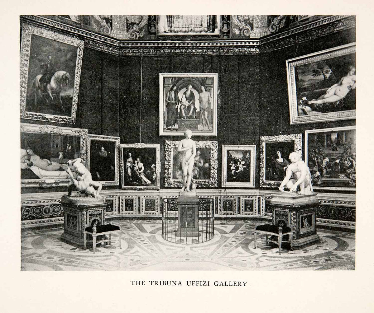 1910 Print Tribuna Uffizi Gallery Museum Florence Italy Sculpture Stat ...