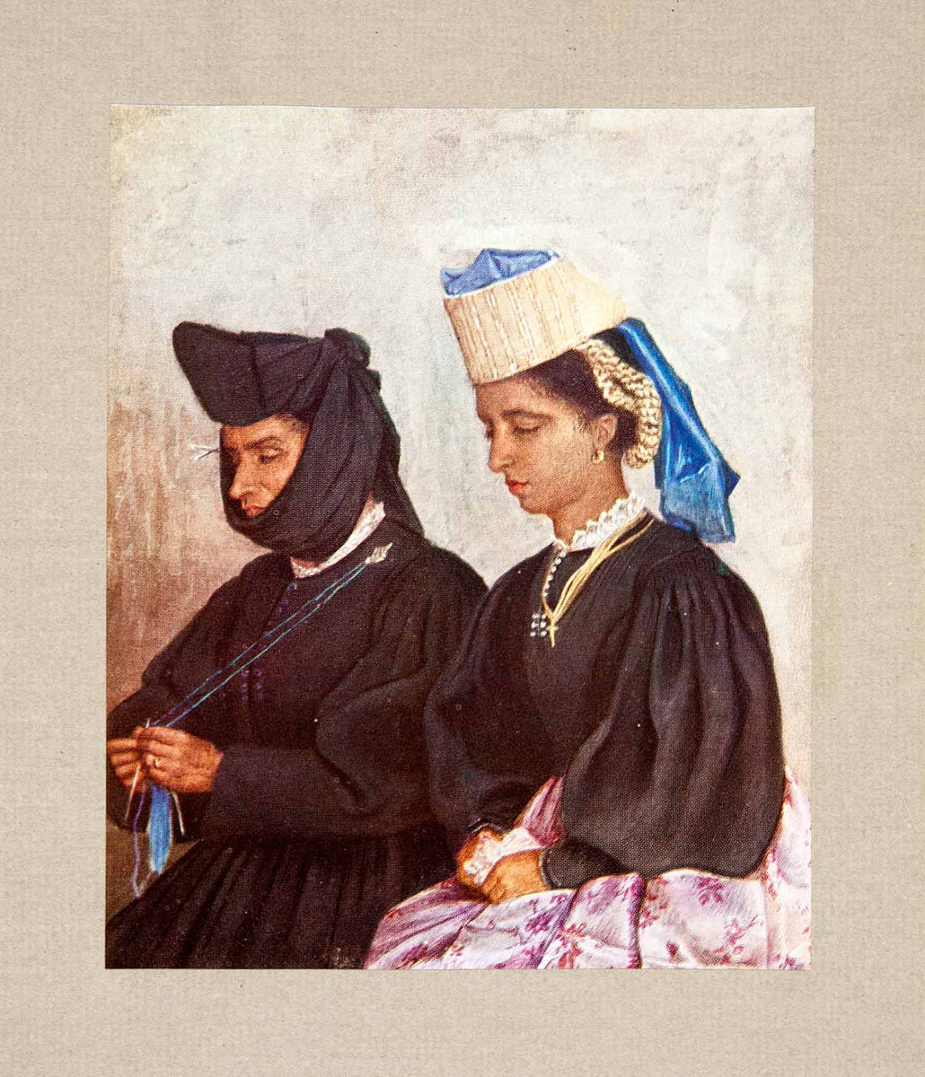 1928 Print Widow Bride Costume Scanno Abruzzi Italy Women Indigenous X ...