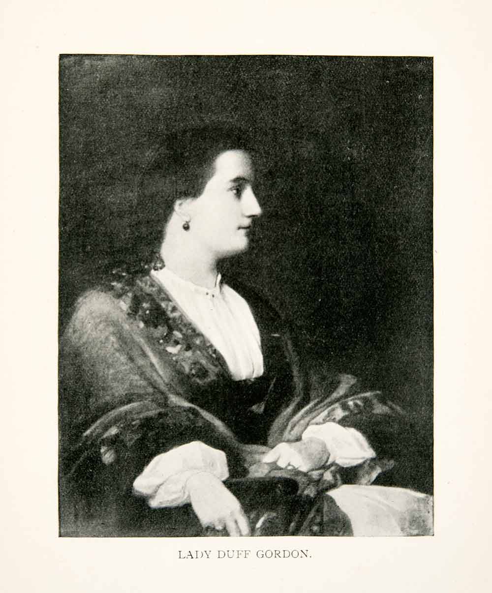 1903 Print Portrait Costume Profile Lady Lucie Duff Gordon English Wri ...