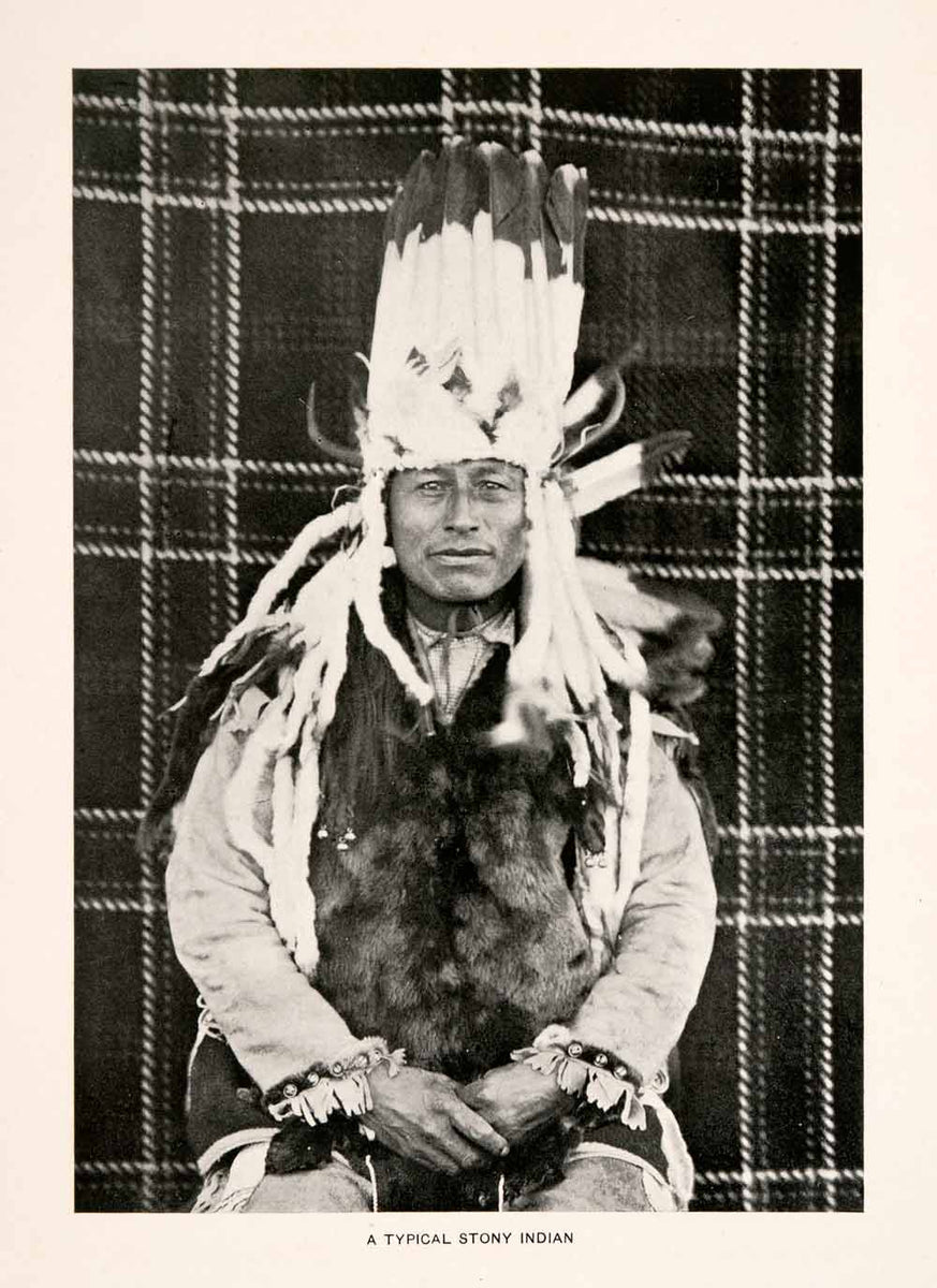 1900 Halftone Print Stoney Indian Nakoda First Nation Sioux Canadian X ...
