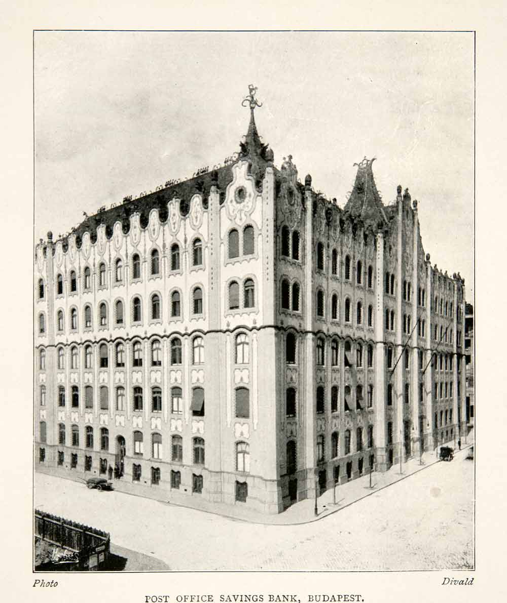 1909 Print Budapest Hungary Post Office Savings Bank Building Historic ...