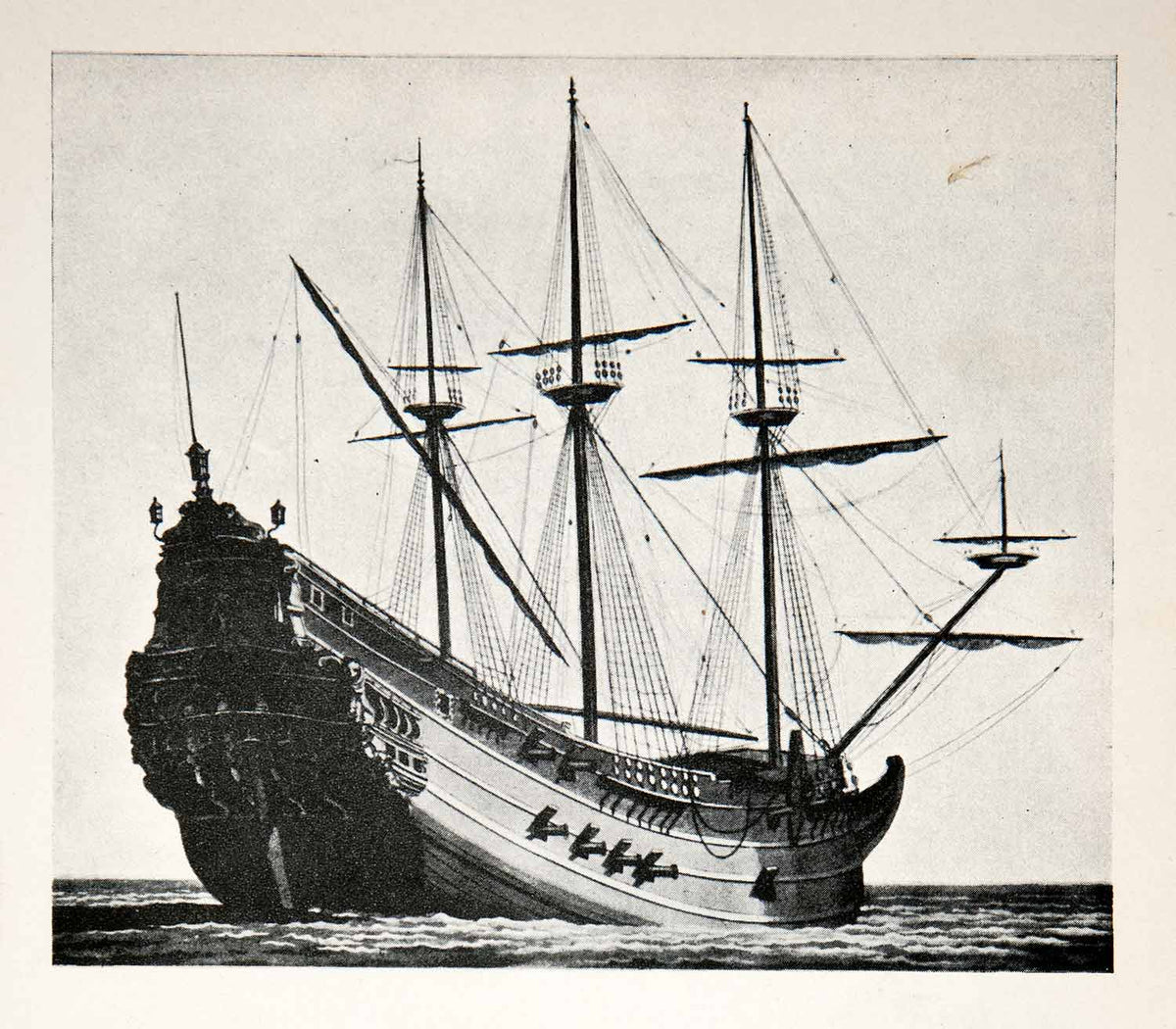 1930 Print Genoese Carrack Sailing Ship Atlantic Ocean Historic XGLC4 ...