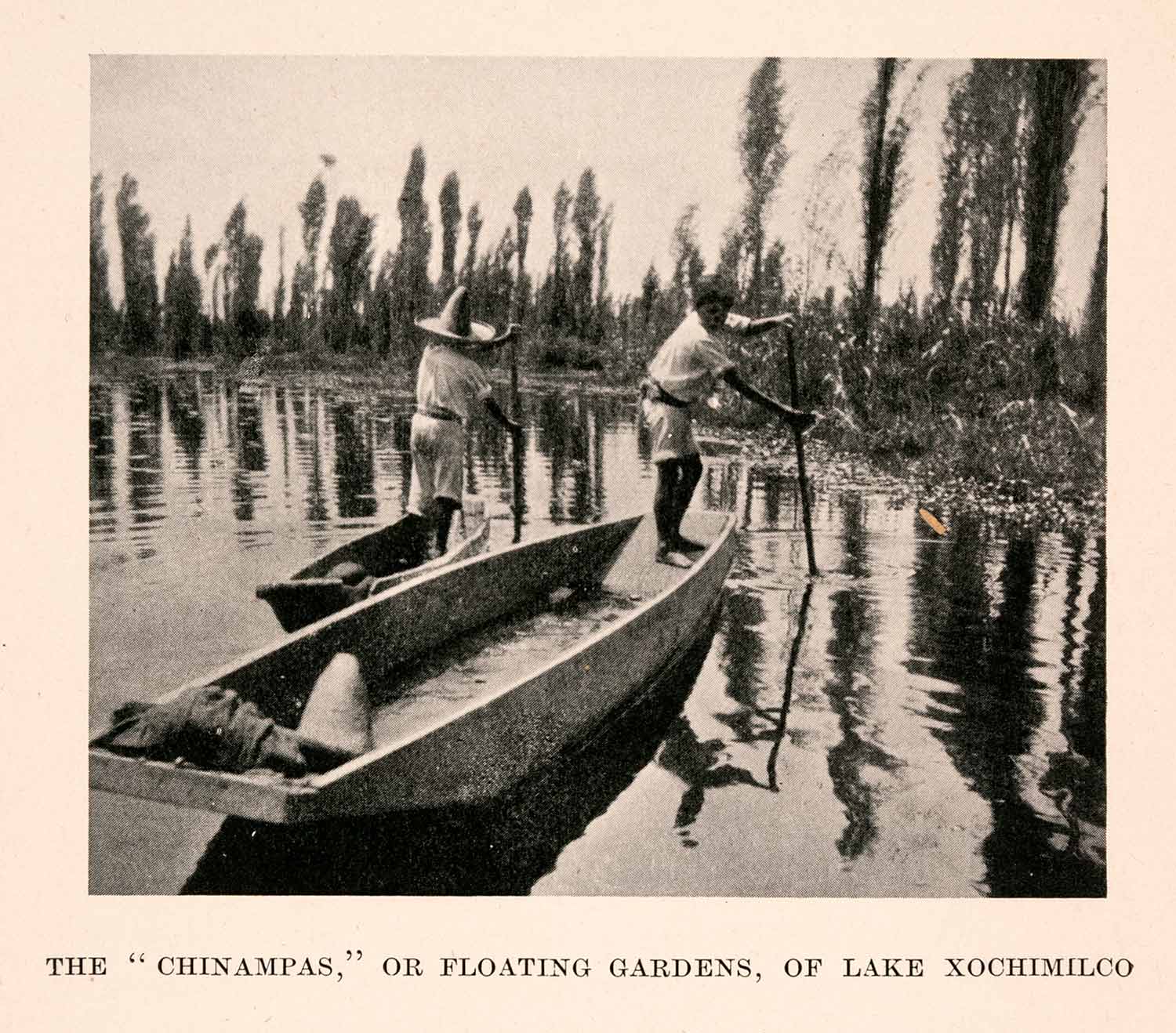 1908 Halftone Print Chinampas Floating Gardens Lake Xochimilco Mexico ...