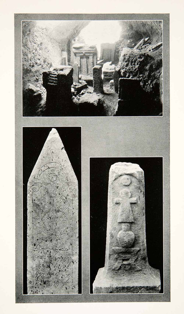 1926 Print Vault Sanctuary Tanit Stele Ornament Inscription Bas-relief ...