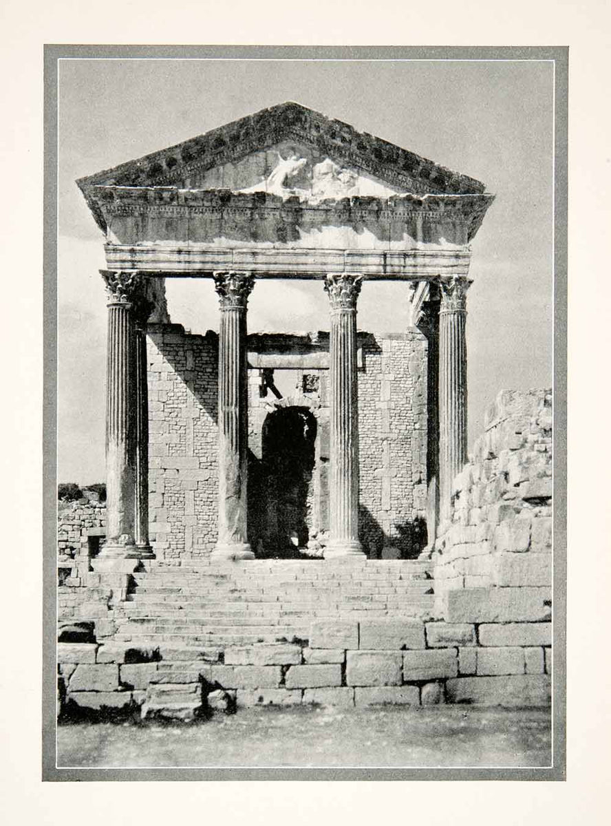 1926 Print Dougga Capitoleum Front View Northern Africa Archeology XGM ...