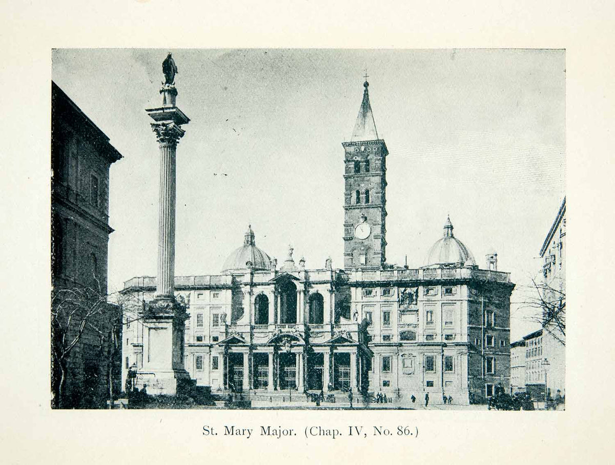 1908 Print Basilica Church Saint Mary Major Maria Maggiore Rome Italy ...