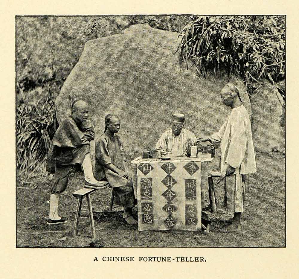 1900 Print Chinese Fortune Teller China Spiritual Men Suan Ming Divina ...