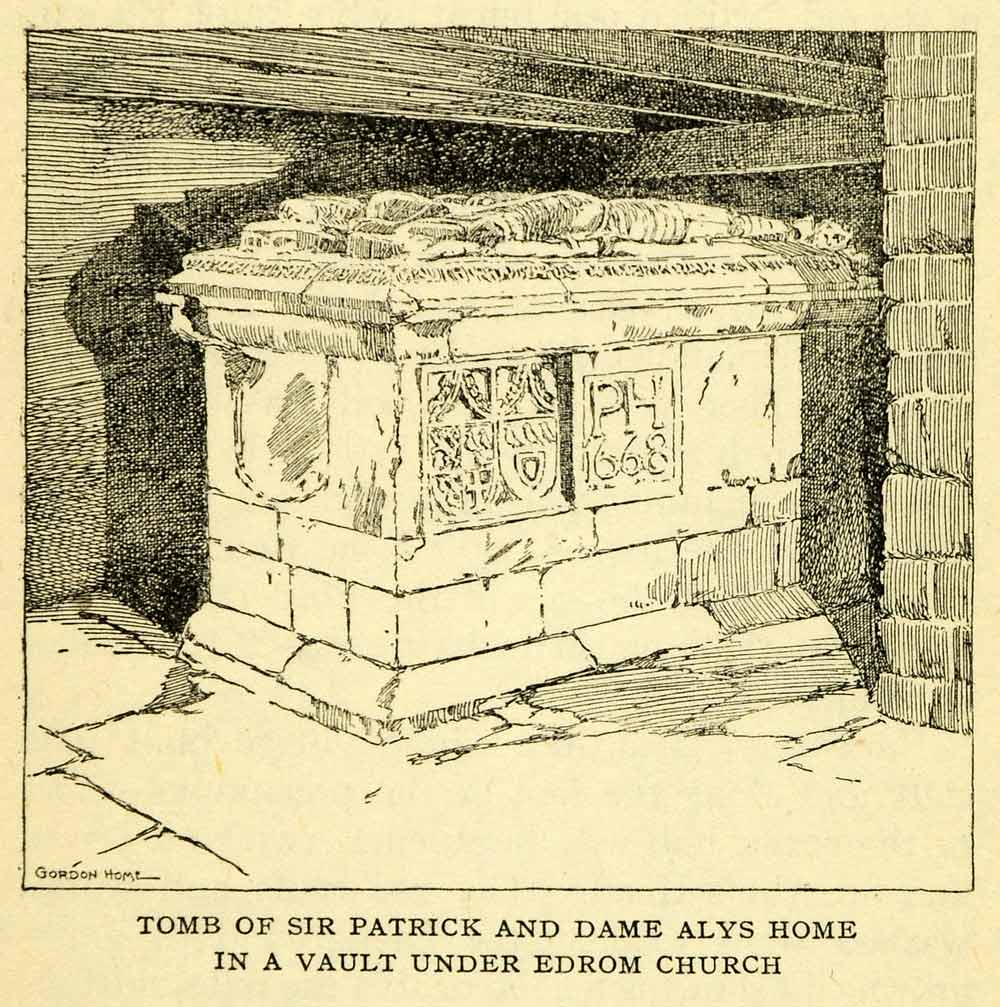 1924 Offset Lithograph Gordon Home Tomb Patrick Dame Alys Home Edrom C ...