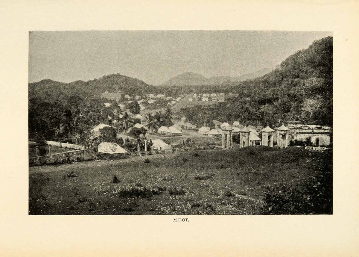 1901 Halftone Print Haiti Milot Town Landscape Landmark Caribbean Isla ...