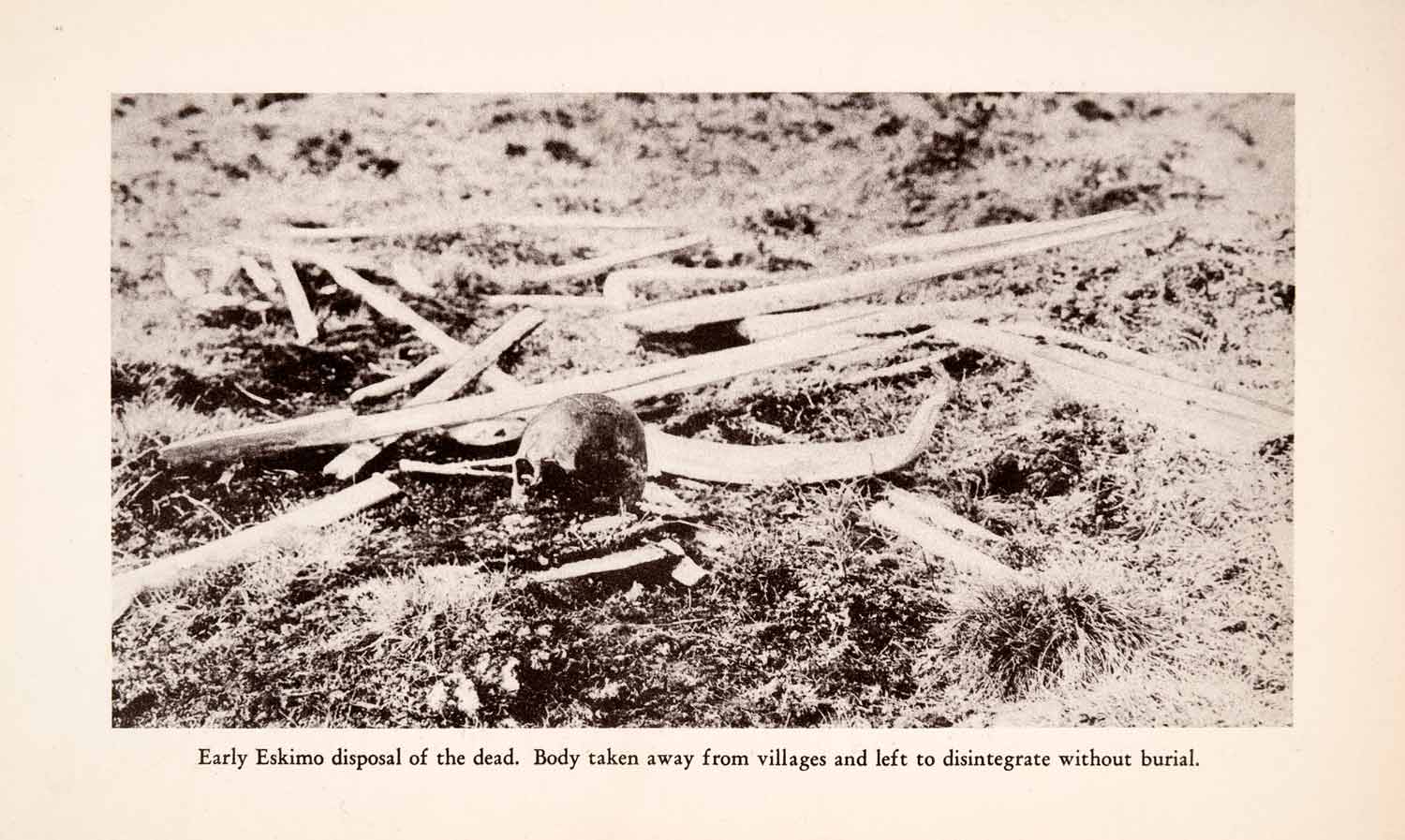 1939 Halftone Print Eskimo Inuit Skull Last Rites Skeleton Alaska XGOA ...