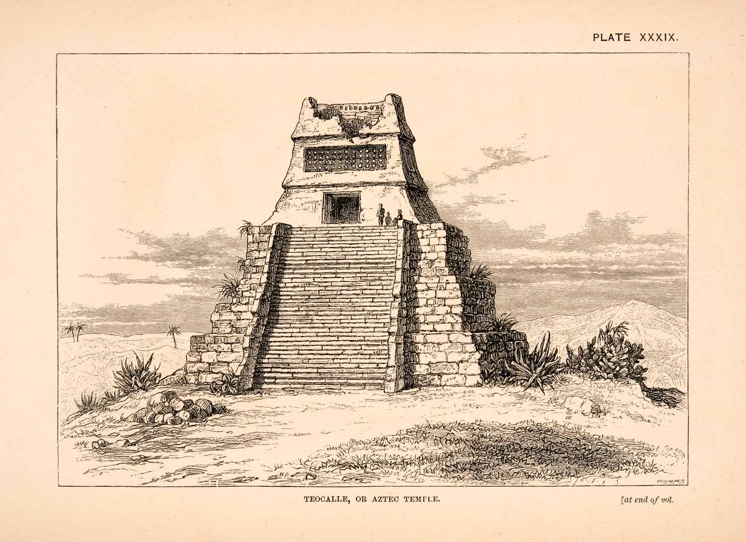 Aztecs Temples Drawing