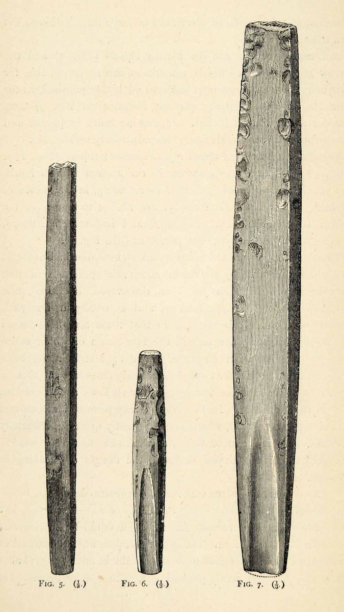 1882 Woodcut Industrial Tools Old Denmark Chisel Gouge Stone Age XGS8 ...