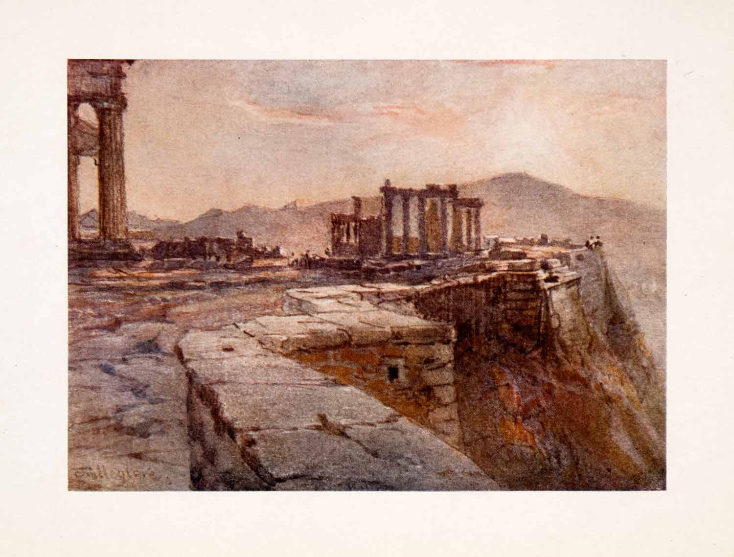 Parthenon Color Drawing
