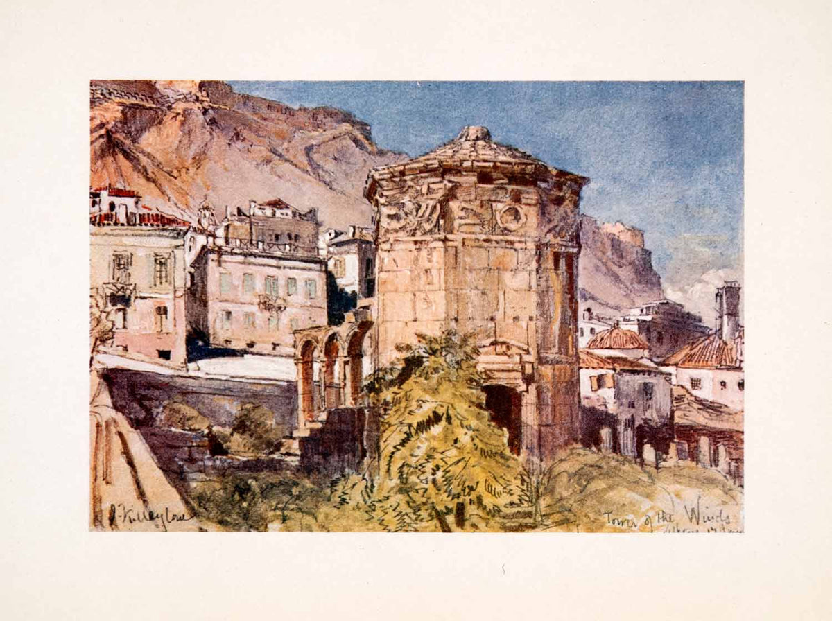 1906 Color Print Tower Winds Greece Acropolis Ancient Ruins Fulleylove ...
